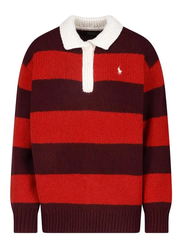 Polo Ralph Lauren Striped Wool Sweater - Red