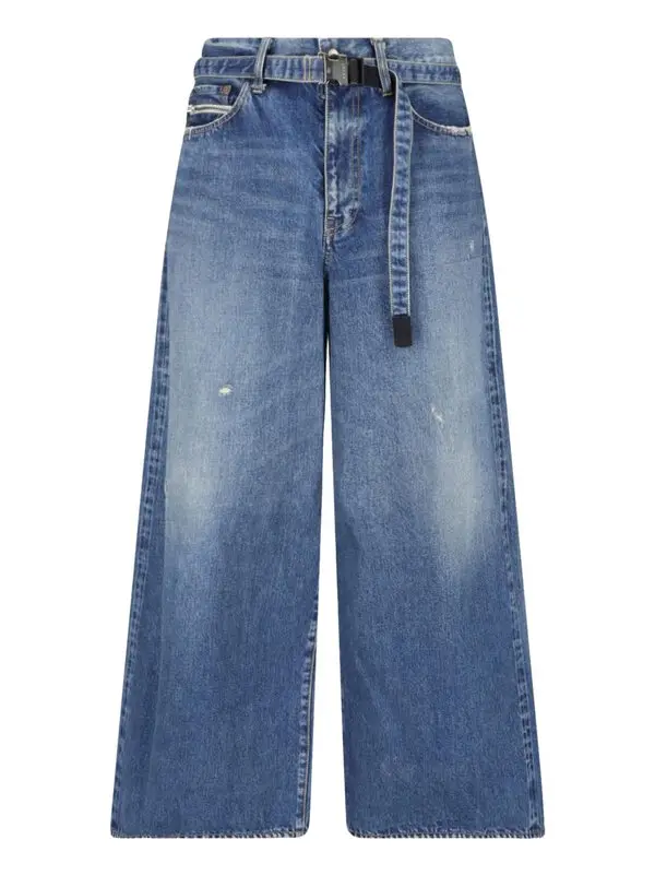 Sacai Wide Waist Jeans - Blue