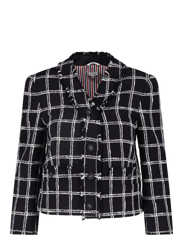 Thom Browne Tweed Blazer - Black