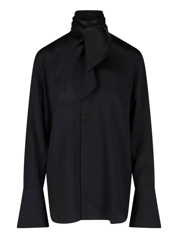SA SU PHI Satin Shirt - Black