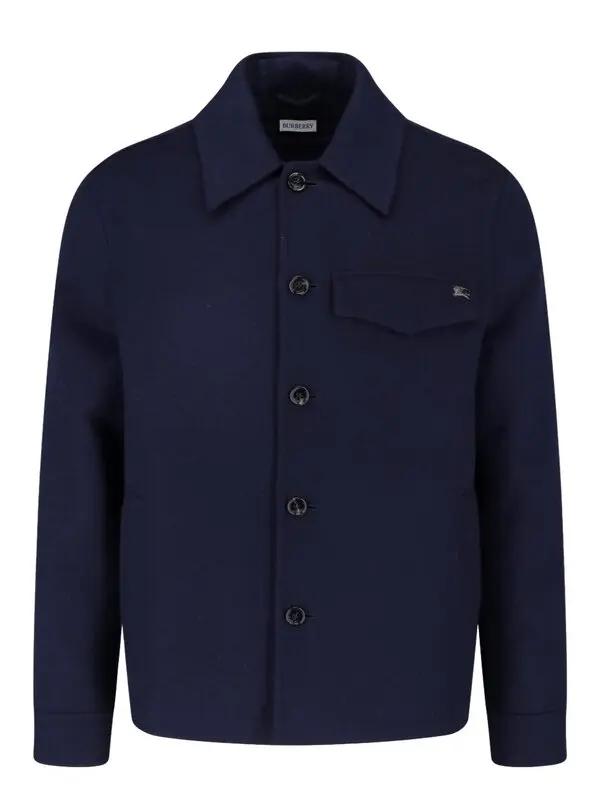 RÓHE Wool Button Jacket - Blue