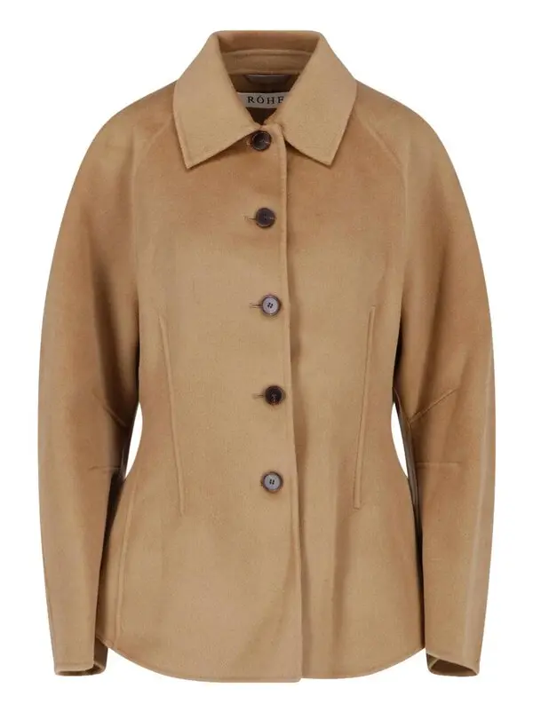 Burberry Róhe Wool Button Jacket - Brown
