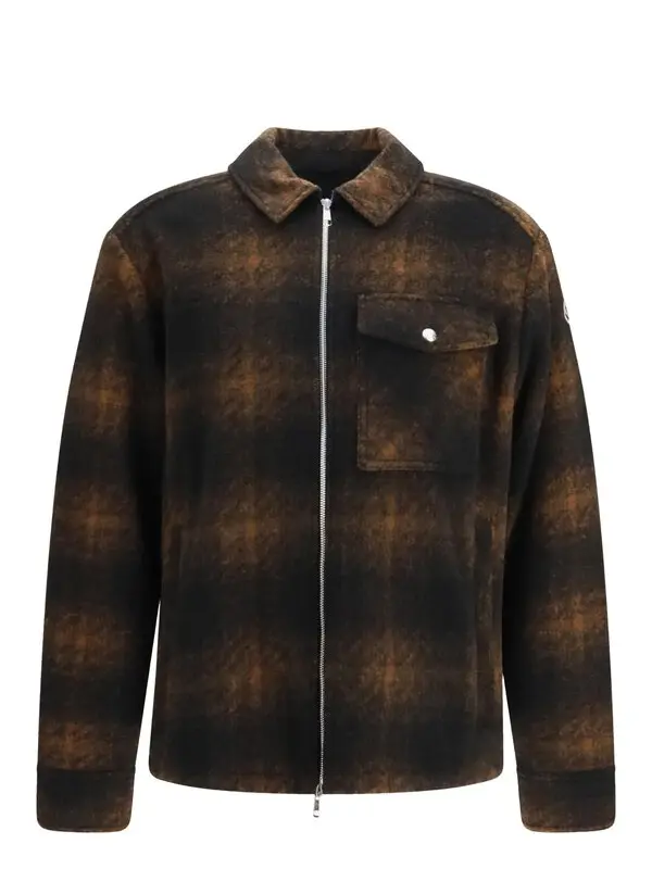 Moncler Ebroidered Flannel Shirt Ale - Brown