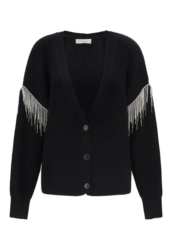 Max Mara Pagine Virgin Wool Cardigan - Black
