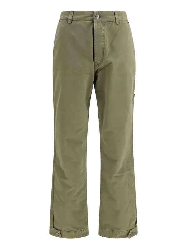 Off-White Racing Staff Cotton Gabardine Pants - Green