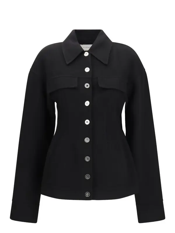 Max Mara Arena Short Virgin Wool Coat - Black