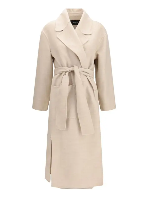 Fabiana Filippi Belted Double Wool Coat - Beige