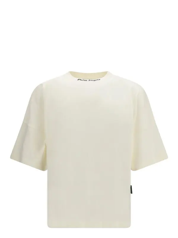 Palm Angels Classic T-shirt With Oversized Back Logo - Cream