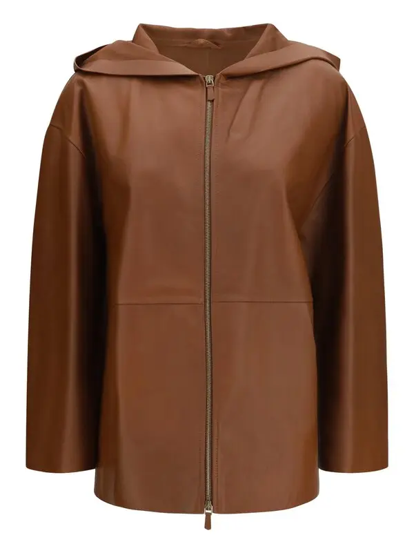 Max Mara Cinoso Leather Jacket - Brown