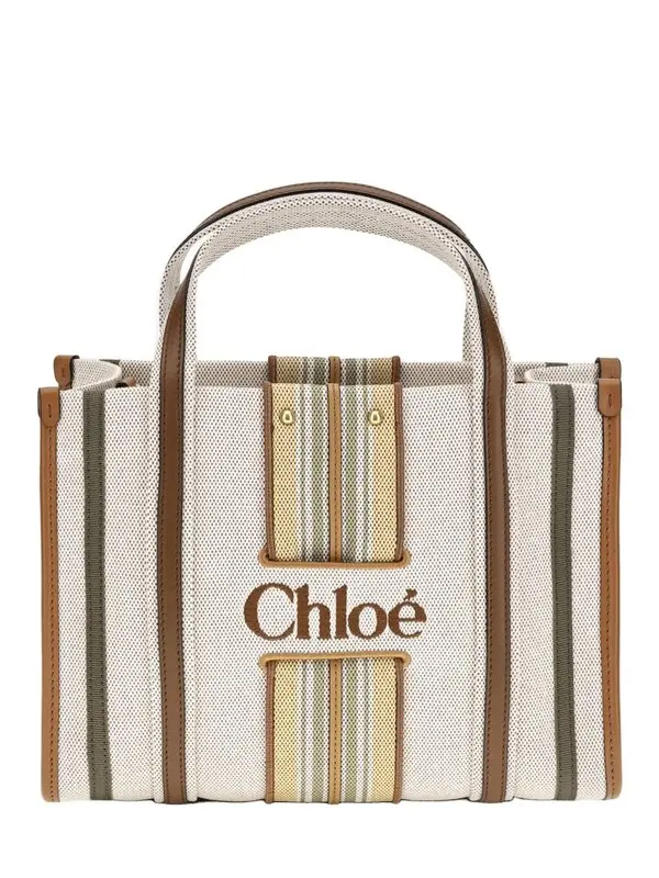 Chloé Small Woody Loop Canvas Tote Bag - Beige