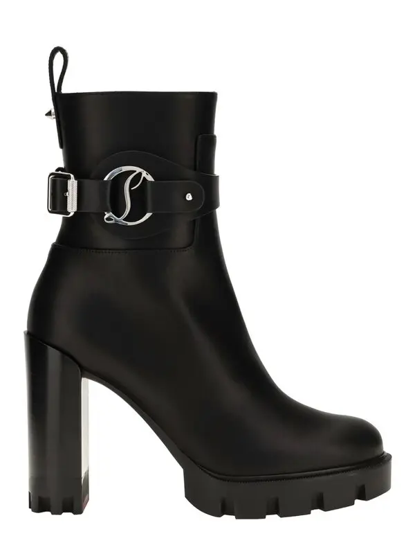 CHRISTIAN LOUBOUTIN Dianouchette Lug Leather Ankle Boots - Black