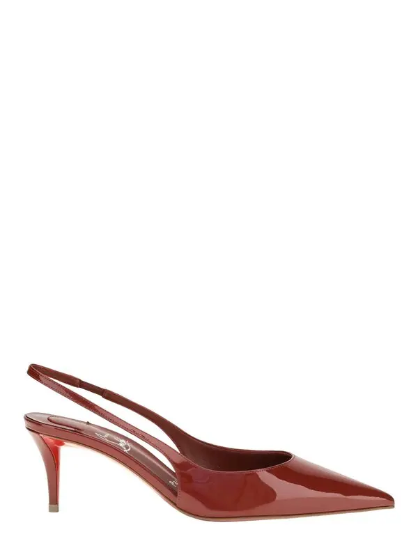 CHRISTIAN LOUBOUTIN Miss Z Slingback Patent Leather Pumps - Red