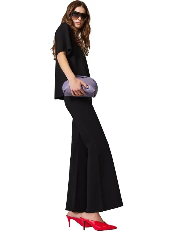 Stella McCartney Compact Knit Flared Pants - Black