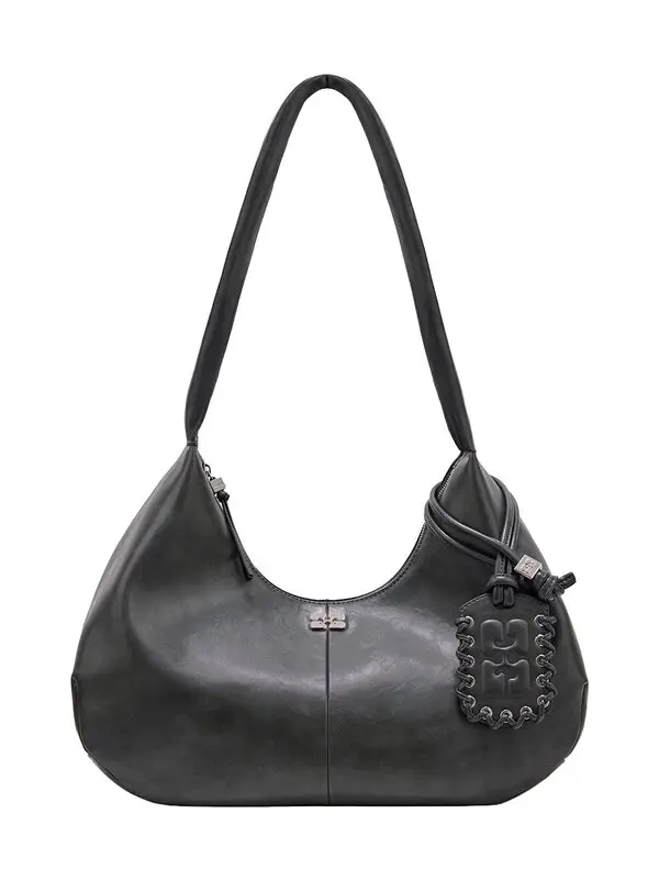 GANNI Steal Medium Hobo Bag - Grey