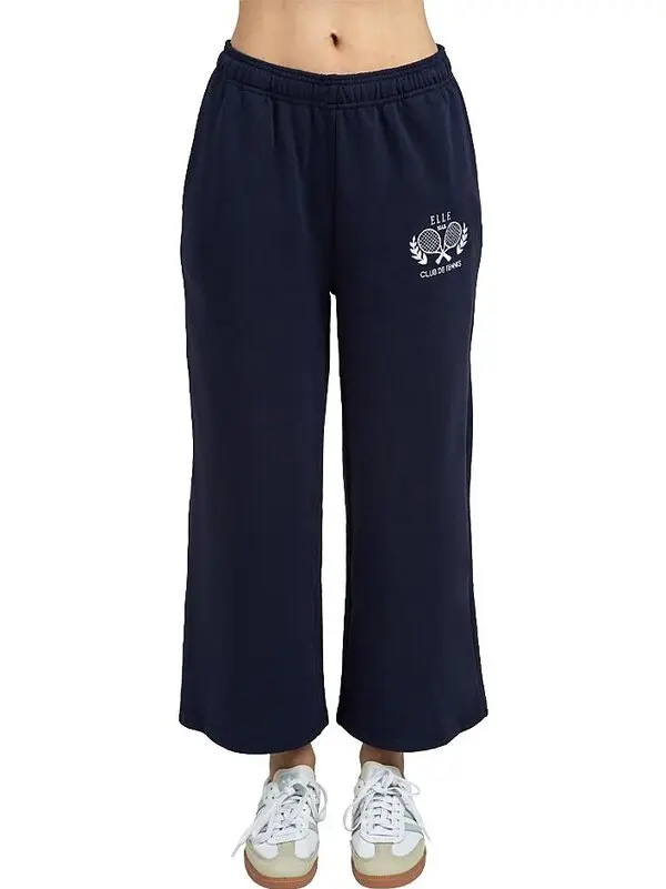 ELLE COLLECTION Cropped Leg Sweatpant - Navy