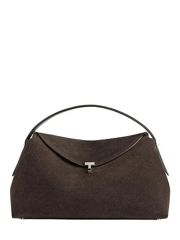 TOTEME Suede T-lock Top Handle Bag - Brown