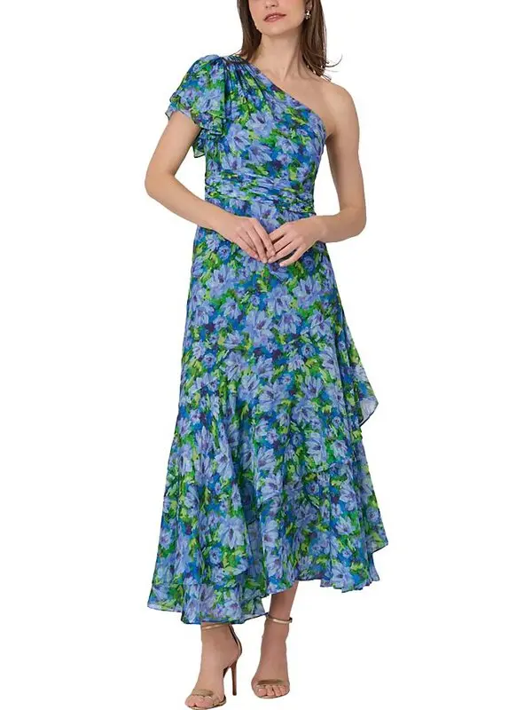 Shoshanna Melody Dress - Periwinkle/verde Multi