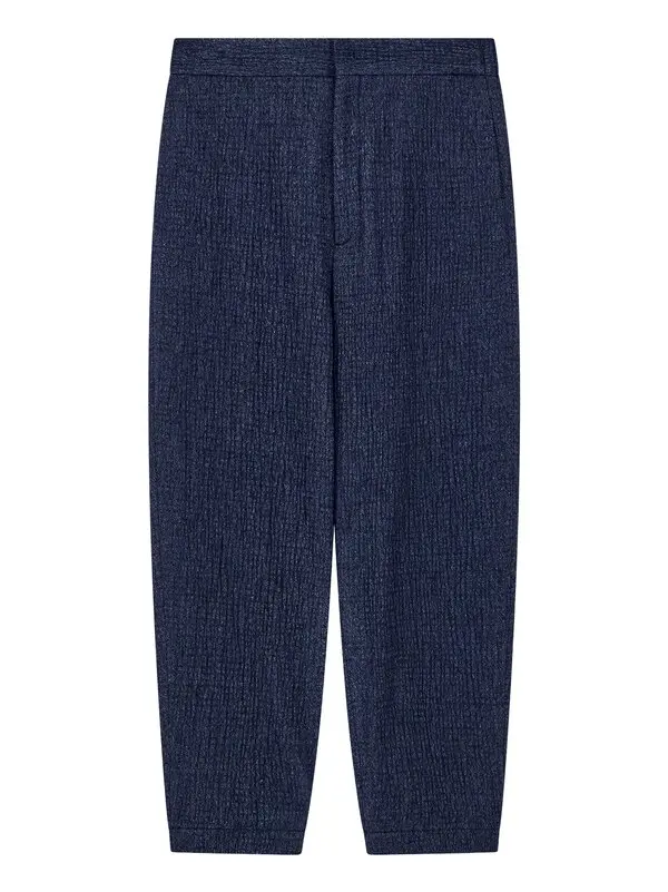 Giorgio Armani Froissé Wool Silk Cashmere Trousers - Blue