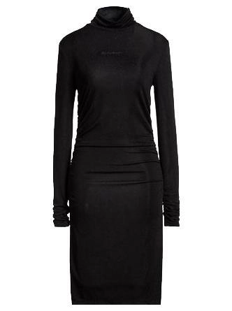 Karl Lagerfeld Metallic Fiber Jersey Turtleneck Mini Dress - Black