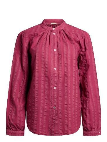 Massimo Alba Cotton And Polyamide Seersucker Mandarin Collar Shirt - Red