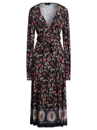 Etro Floral Print Wrap Midi Dress - Blue