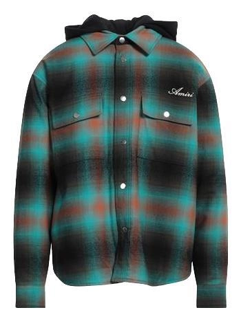 Amiri Tartan Pattern Hooded Cotton Jacket - Green
