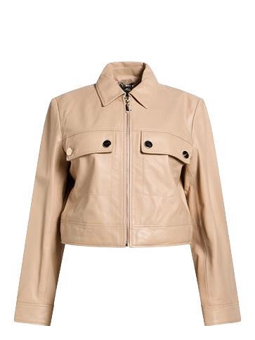 Liu Jo Lambskin Harrington Jacket - Beige