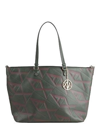 Armani Exchange Synthetic Hammered Tote Handbag - Green