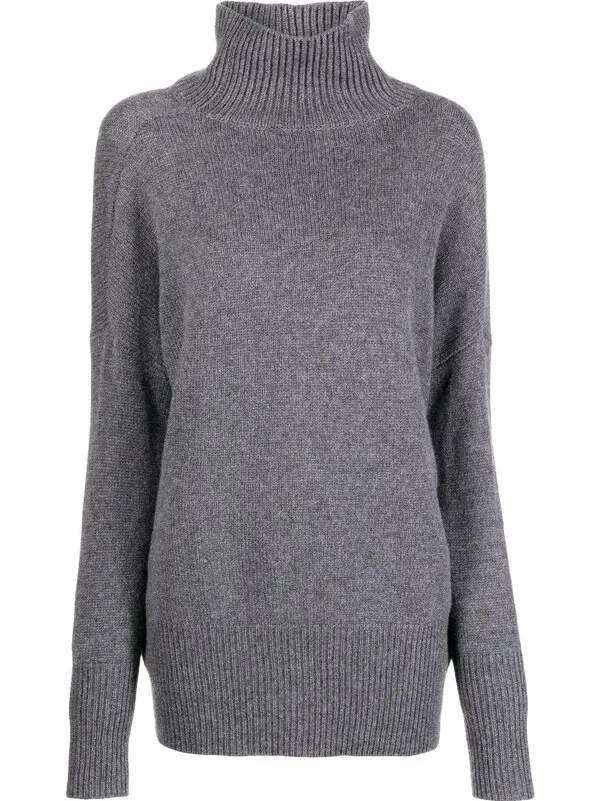 LISA YANG Heidi Cashmere Turtleneck Sweater - Grey