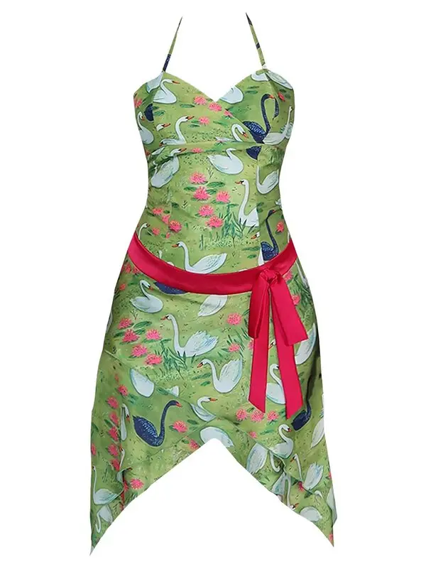 28NATELIER The Pond Dress - Green/pink