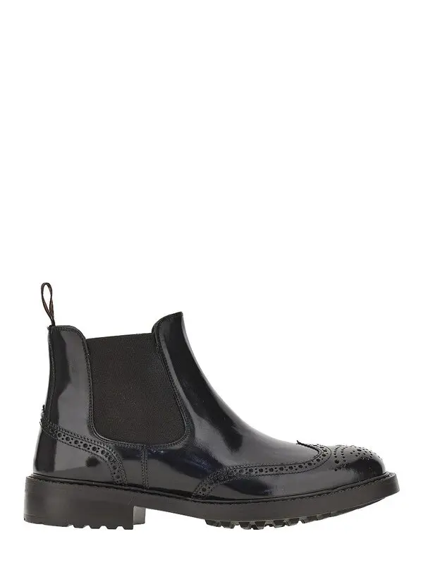 JUAN LACARCEL BY CALCE Spazzolato Leather Chelsea Boots - Black