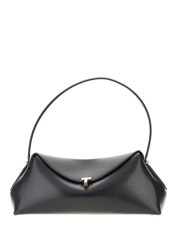 TOTEME Leather T-lock Shoulder Bag - Black