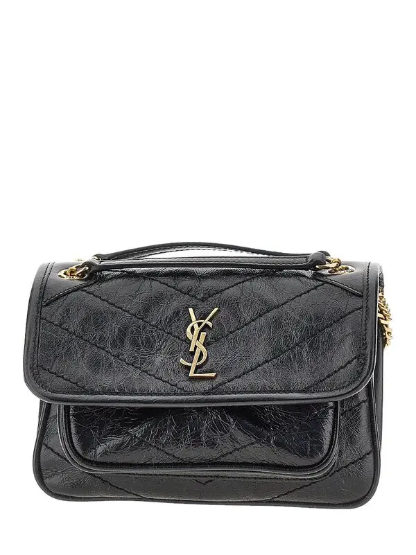 Saint Laurent Vintage Leather Mini Niki Bag - Black