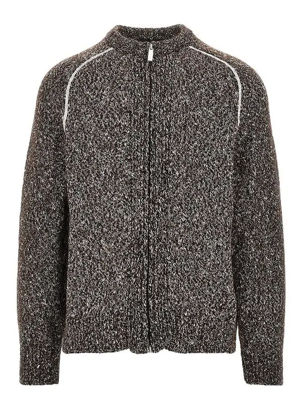 Herno Mouliné Knitted Cardigan - Brown