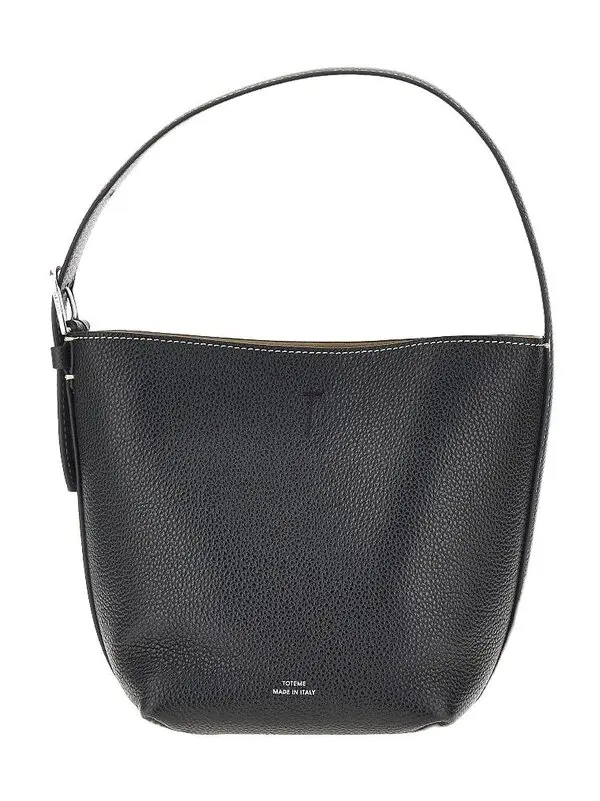 TOTEME Grained Leather Belted Tote Bag - Black