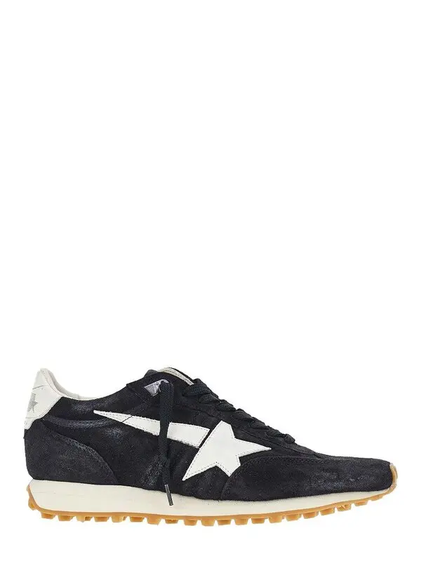 GOLDEN GOOSE Running Marathon Suede Leather Sneakers - Blue