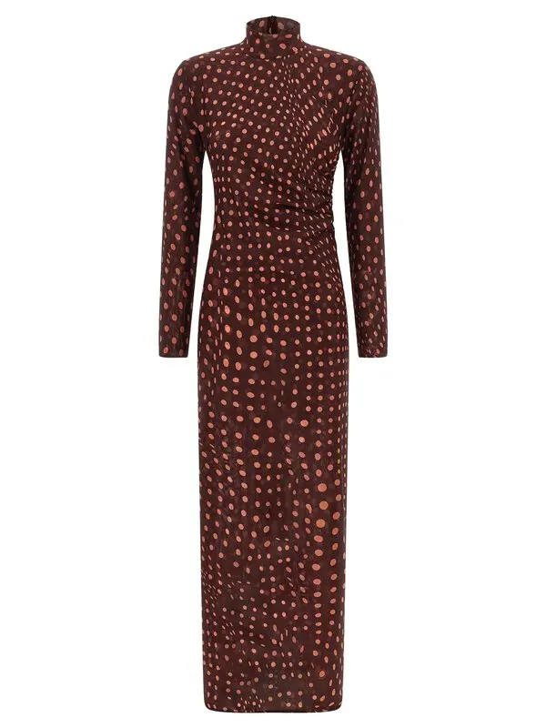 Stella McCartney Polka Dot Mesh Dress - Bordeaux