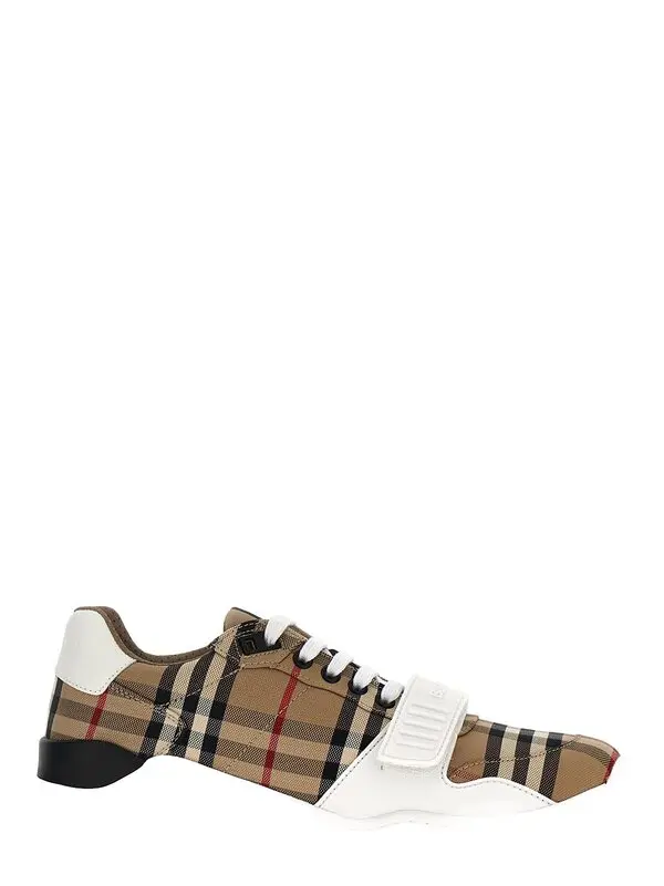 Burberry Check Print Sneakers - Beige