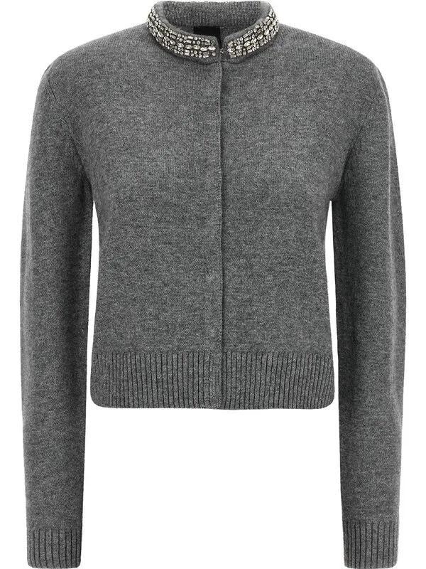 Pinko Jewel Collar Cardigan - Gray