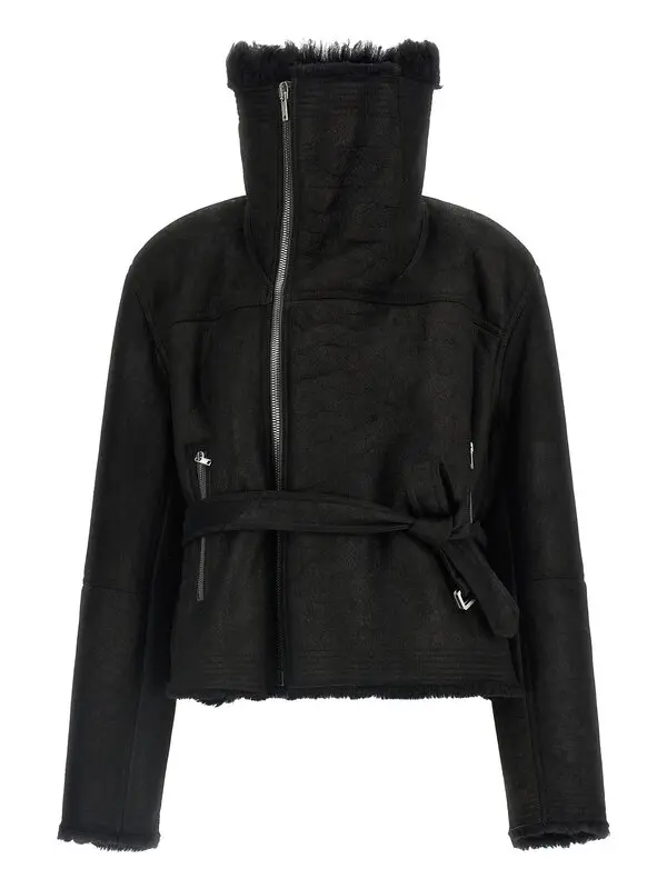 Rick Owens Cropped Flight Jacket - Black