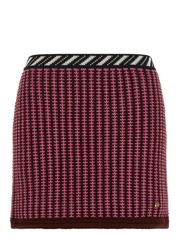 Versace Crochet Knit Miniskirt - Pink