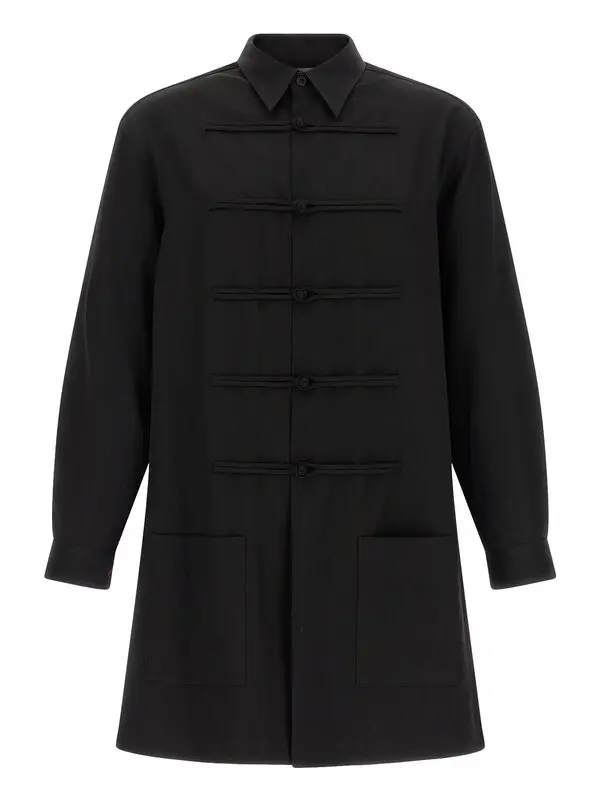 Yohji Yamamoto China Button' Shirt - Black