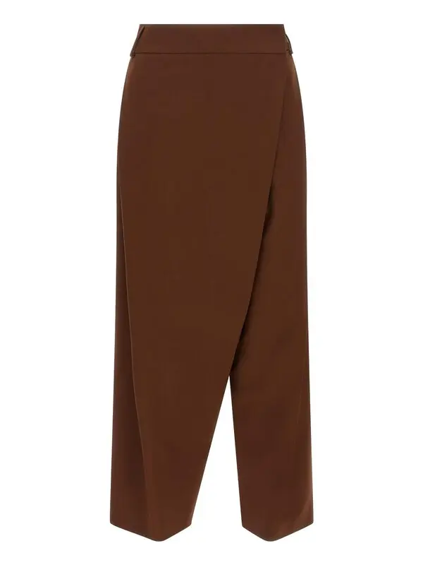 Alberto Biani Asymmetrical Panel Trousers - Brown