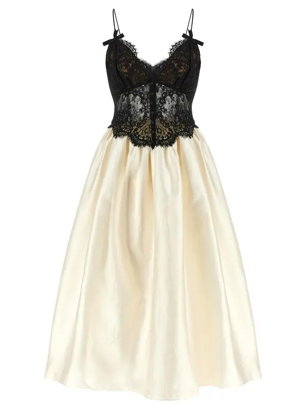 SELF-PORTRAIT Dress With Bodice - White/black