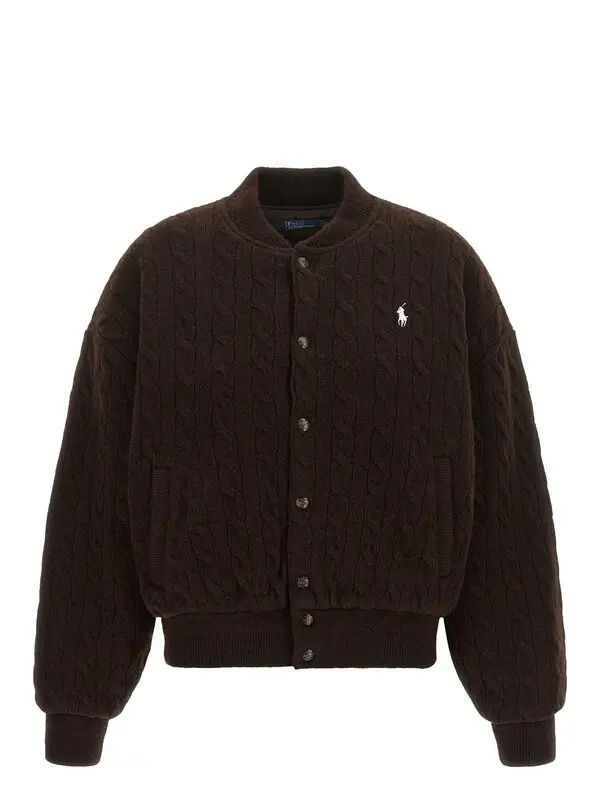 Polo Ralph Lauren Braided Bomber Jacket - Brown