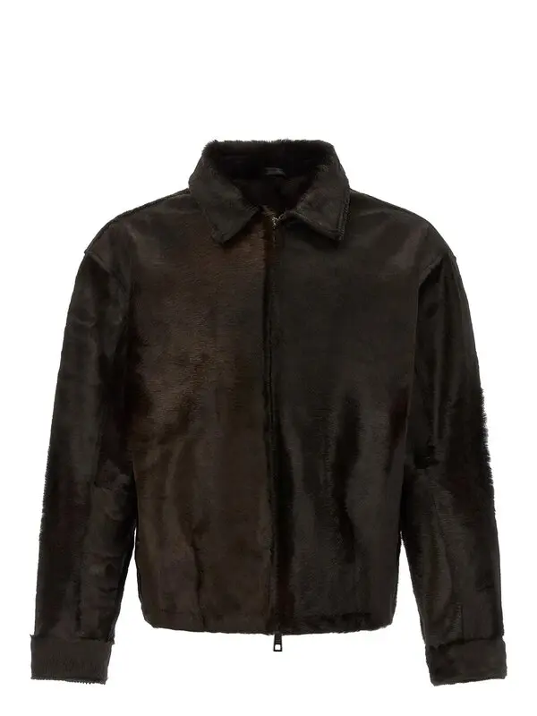 GIORGIO BRATO Pony Hair Jacket - Brown