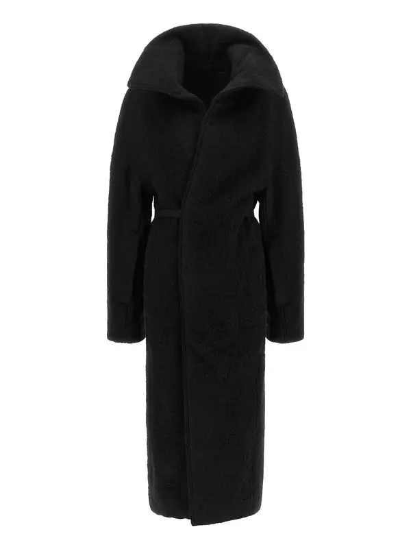 Rick Owens Dracucollar Belted Coat - Black