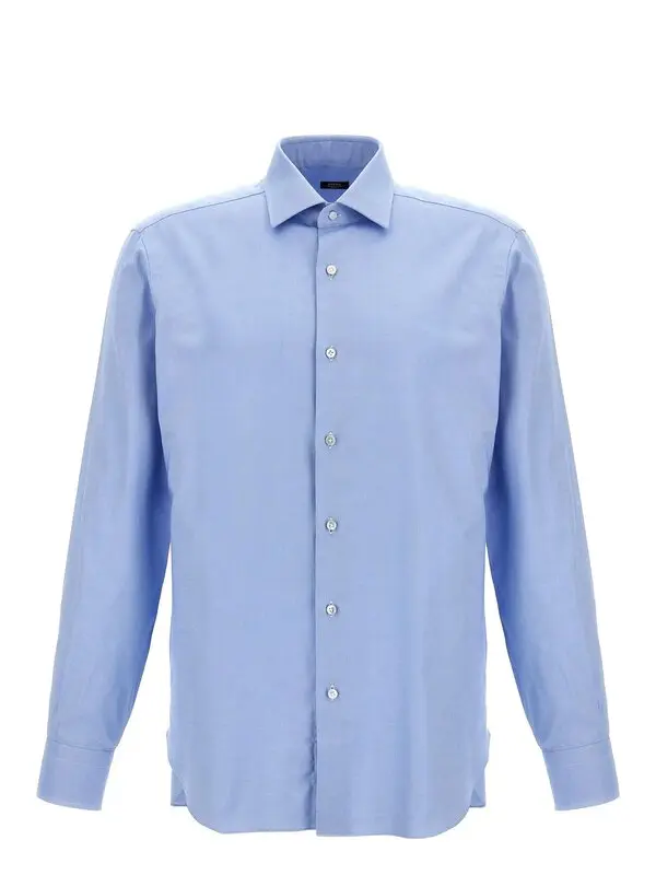 BARBA NAPOLI Cotton Shirt - Light Blue