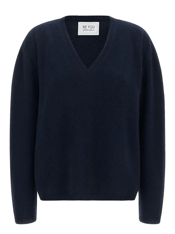 BE YOU V-neck Cashmere Pullover - Blue