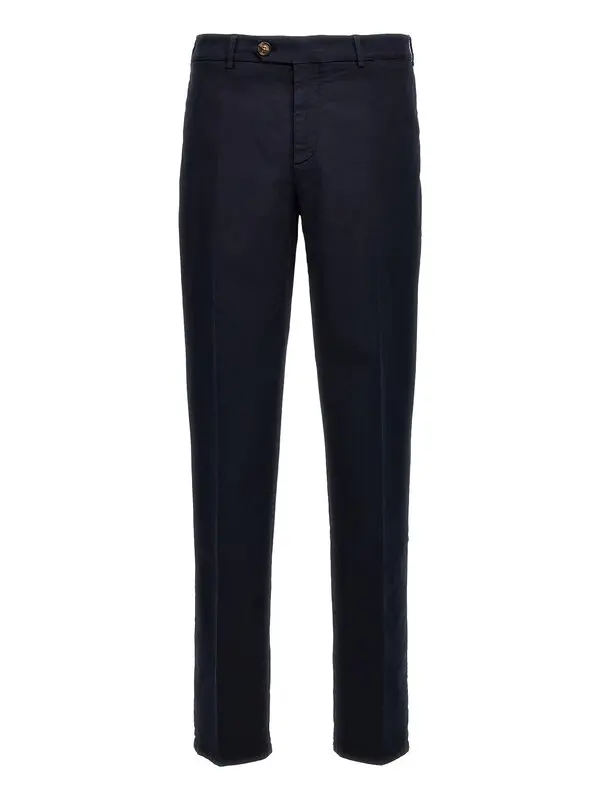 Brunello Cucinelli Flat Front Trousers - Blue